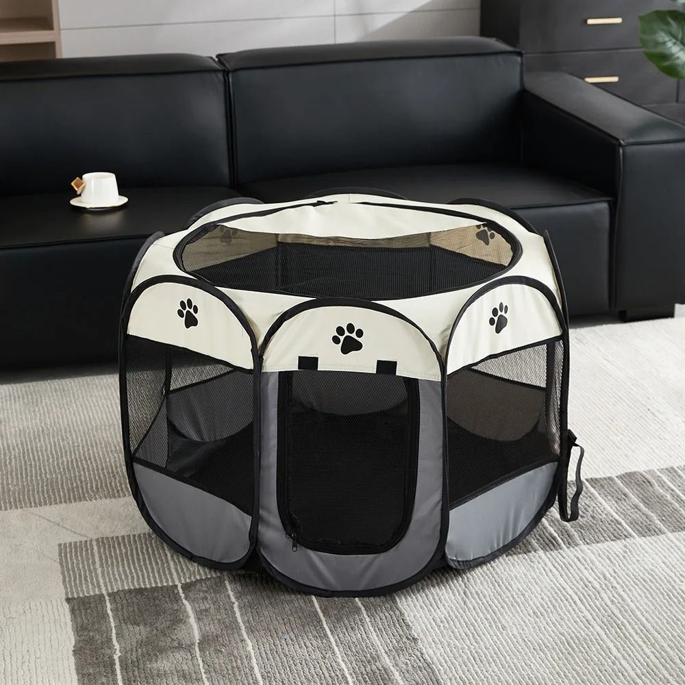 Portable Foldable Pet Tent Kennel Octagonal Fence Puppy Shelter Easy ...