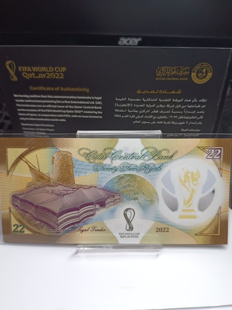 Qatar 22 Riyal FIFA World Cup, P-39, Polymer, Commemorative, UNC Year 2022, Hobbies & Toys ...