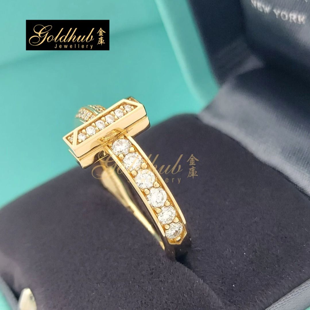 Size 53 Tiffany T1 Narrow Diamond Ring in Rose Gold C0410202401
