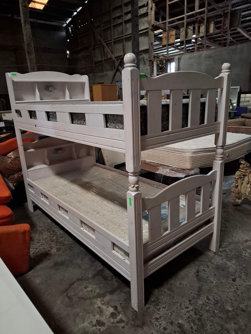 Solid wood double deck with matress, Furniture & Home Living, Furniture ...