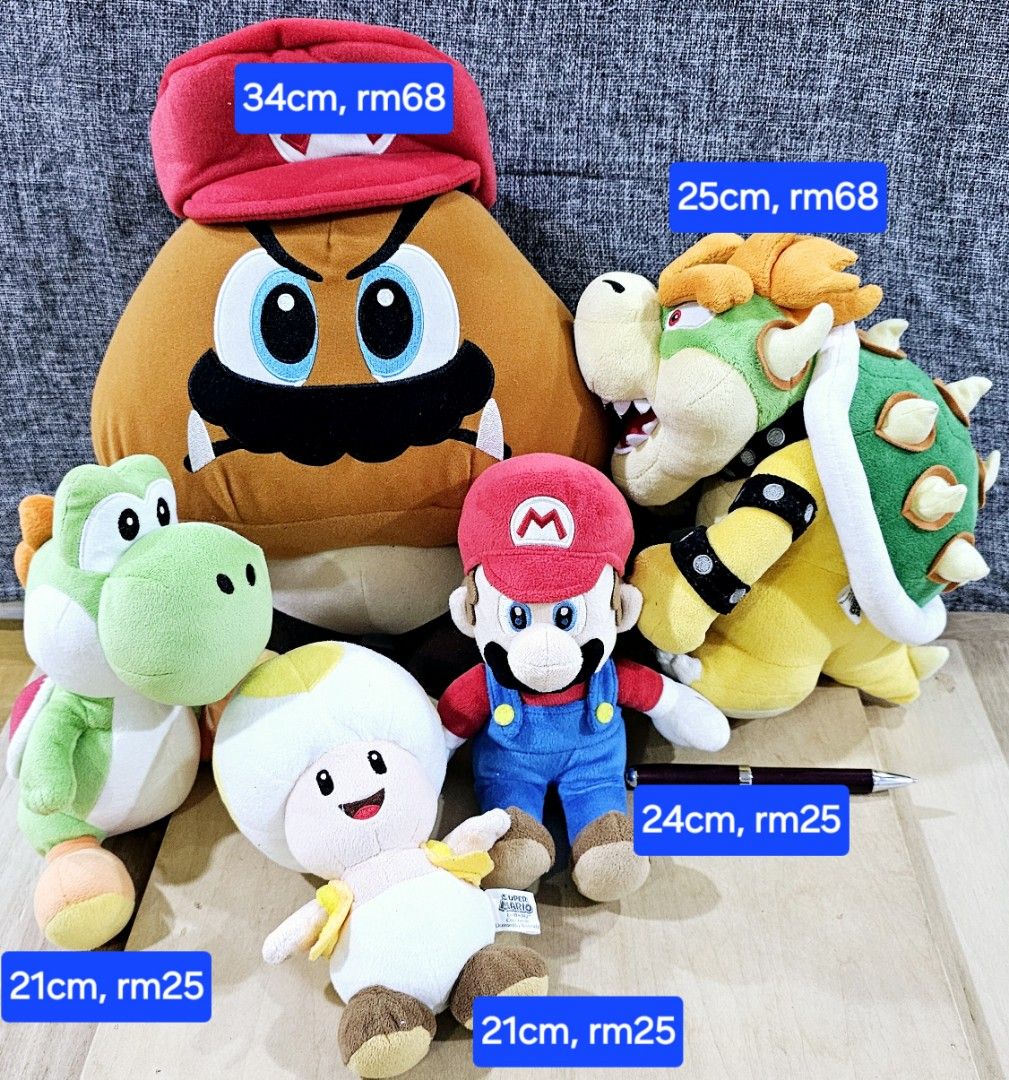Super Mario Bowser Yoshi Gumba Toad plush from rm25, Hobbies & Toys ...