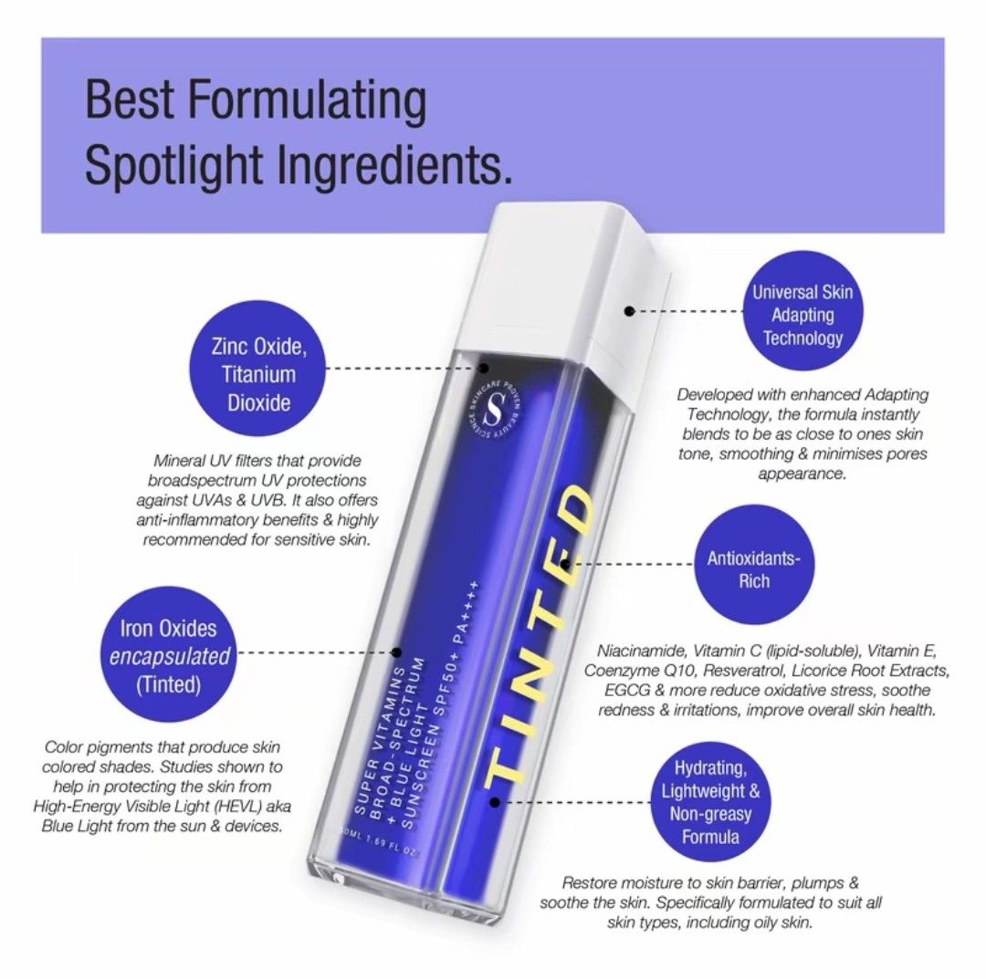 Super Vitamin Broad-Spectrum + Blue Light Sunscreen SPF50+ PA ...