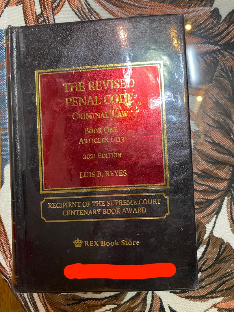 The Revised Penal Code Book 1 by Reyes 2017, Hobbies & Toys, Books ...