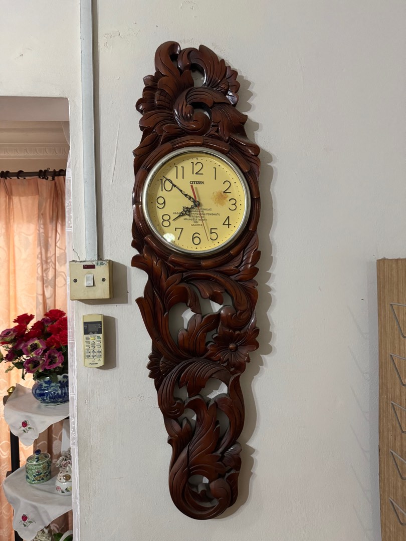 Vintage Citizen Wooden Wall Clock, Furniture & Home Living, Home Decor ...