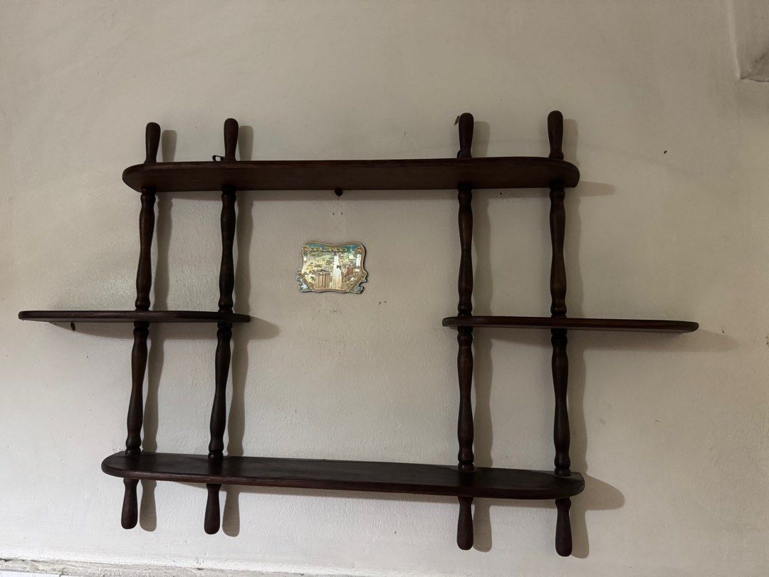 Vintage Wooden Wall Display Shelf, Furniture & Home Living, Furniture ...