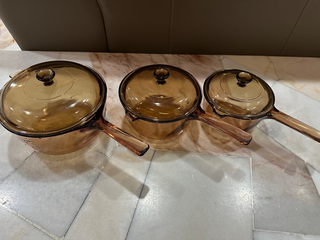 Vision Corning pyrex pots with lids, Furniture & Home Living ...