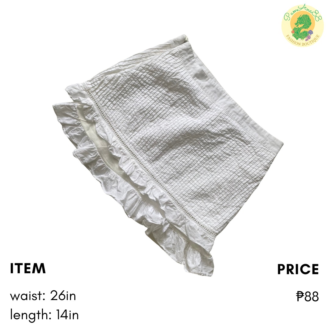 White Mini Skirt Ruffles, Women's Fashion, Bottoms, Skirts on Carousell