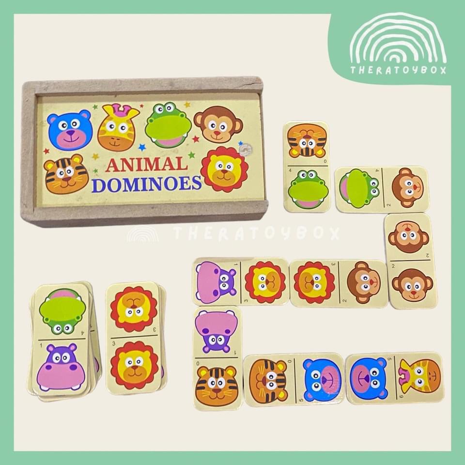 Wooden Animal Dominoes, Hobbies & Toys, Toys & Games on Carousell