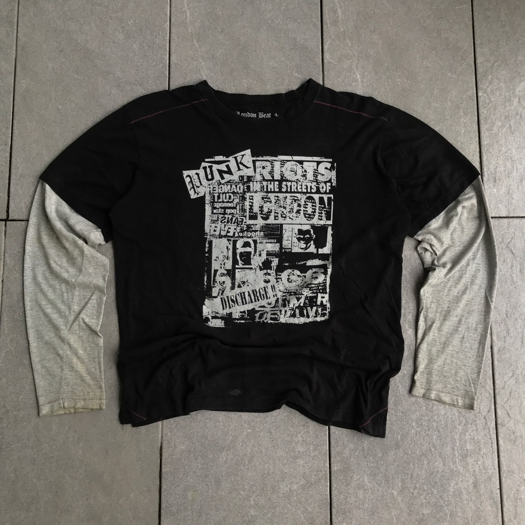 Y2K Punk Riot Skate Double Sleeve not Jnco Southpole Ecko Fubu Tapout ...