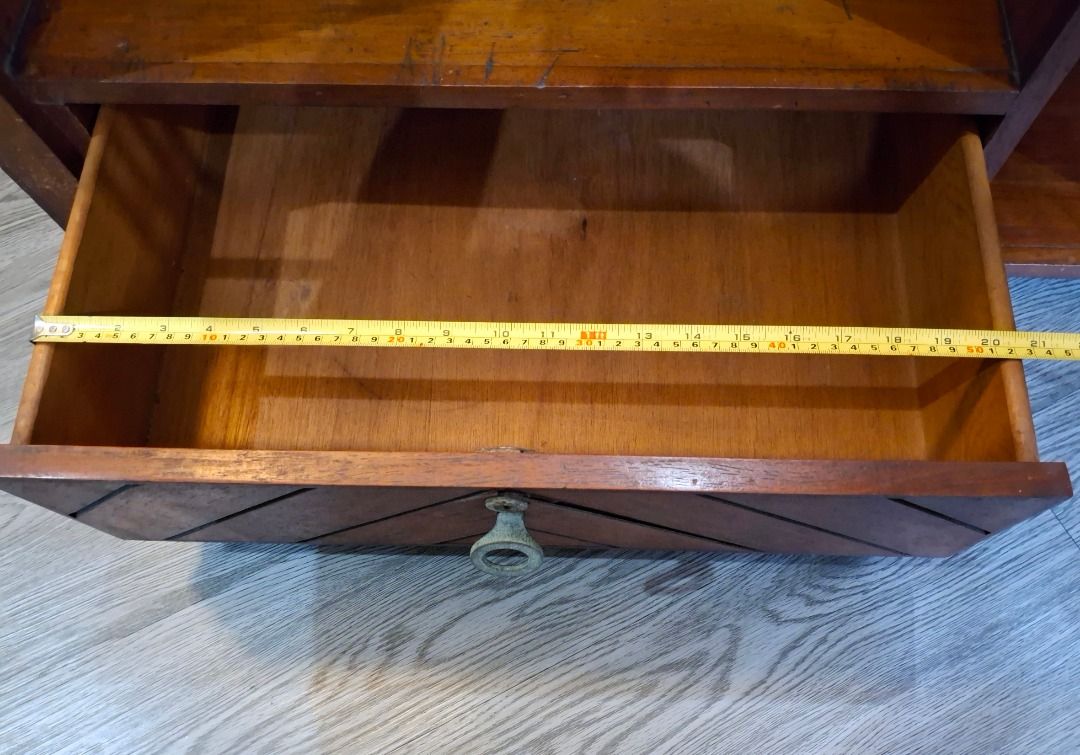 80s Vintage TV stand table with drawer and wheels solid wood, Furniture ...