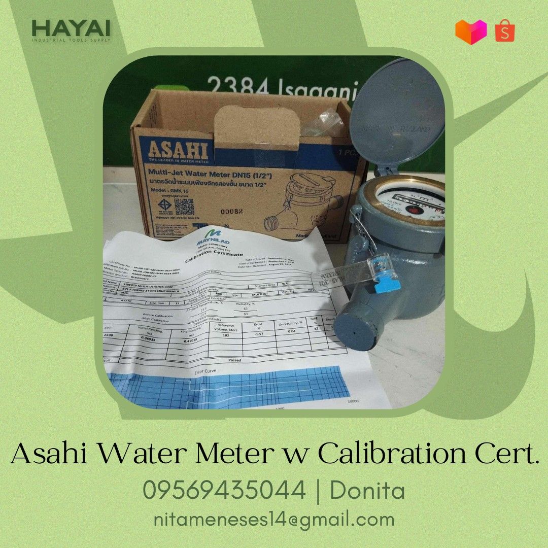 Asahi Water Meter with Calibration Certificate, Commercial & Industrial ...