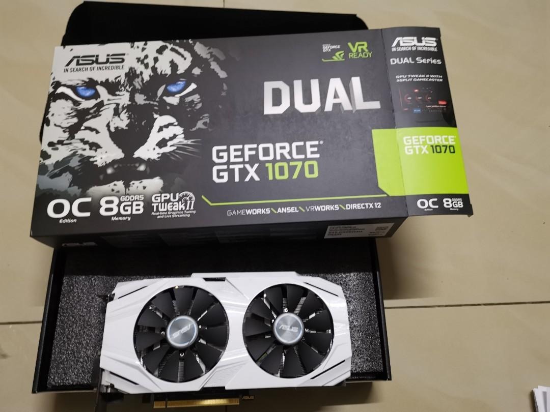 ASUS Dual GEFORCE GTX 1070 8GB OC Computer Graphics Card - PCI-E G-Sync 4K and VR Ready GPU ...