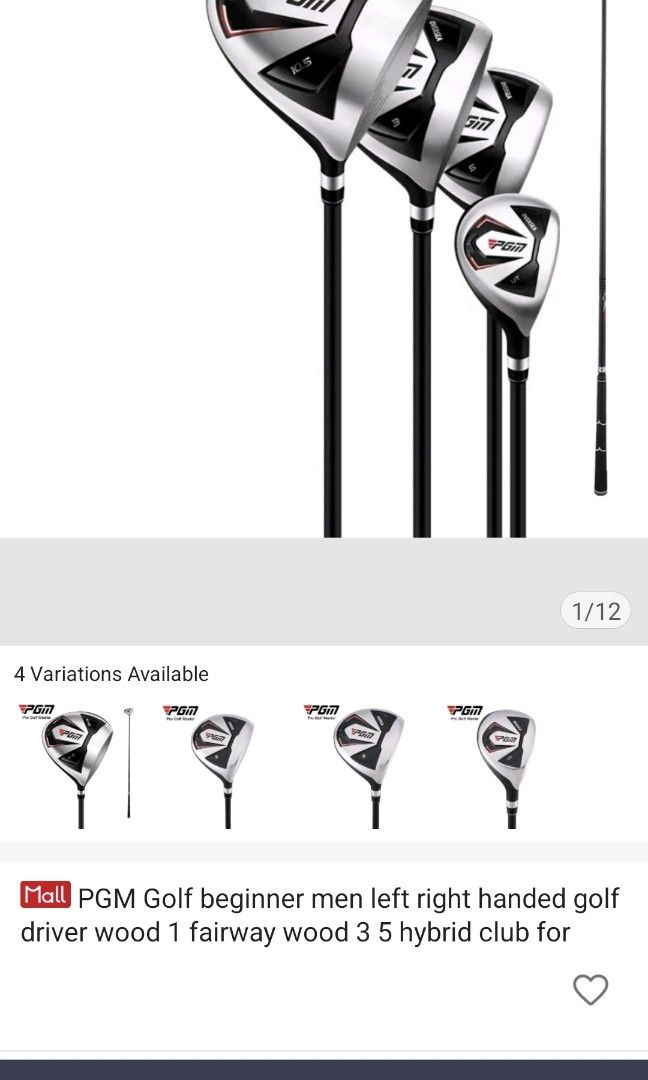 Beginner Starter Pack PGM Golf Bag + Driver + Iron 7, Sports Equipment, Sports & Games, Golf on ...