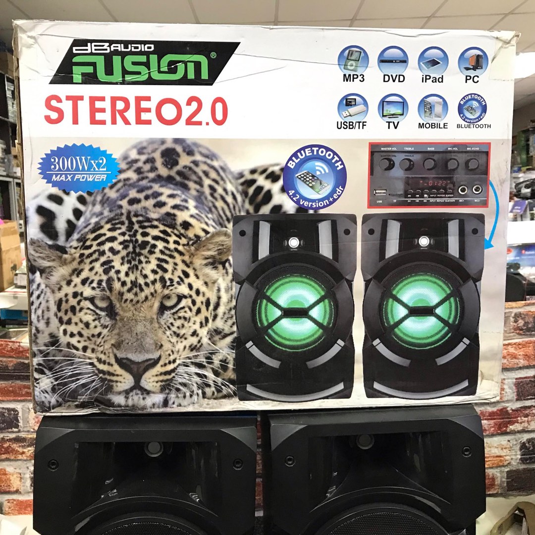 dBAUDIO Fusion Stereo 2.0 300Wx2 Max Power Bluetooth Speaker, Audio ...