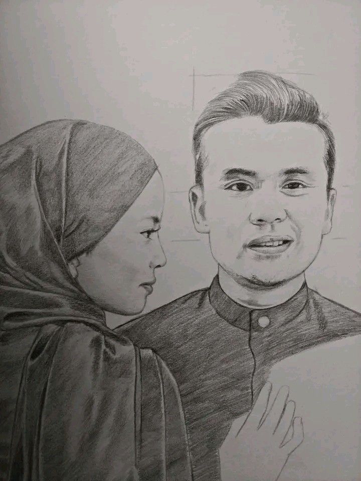 Drawing portrait art lukisan potret size A3, Hobbies & Toys, Stationery ...