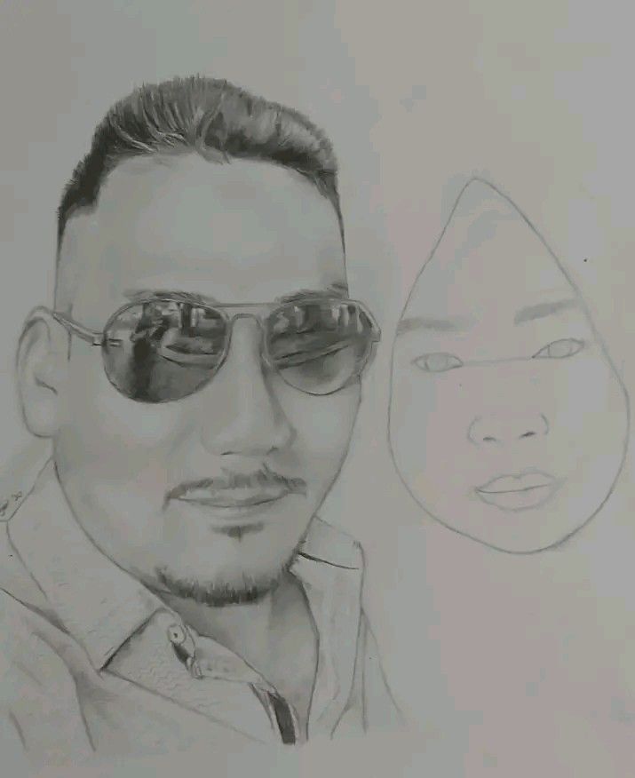 Drawing portrait art lukisan potret size A3, Hobbies & Toys, Stationery ...