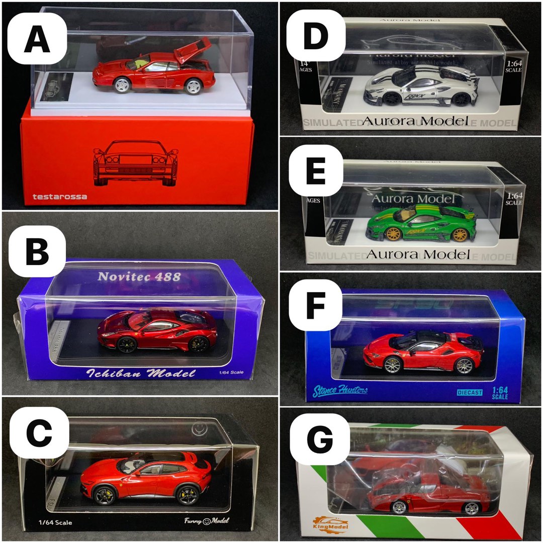 Ferrari 1/64 XF Testarossa IM Novitec 488 Funny SUV Aurora F8xx Stance ...