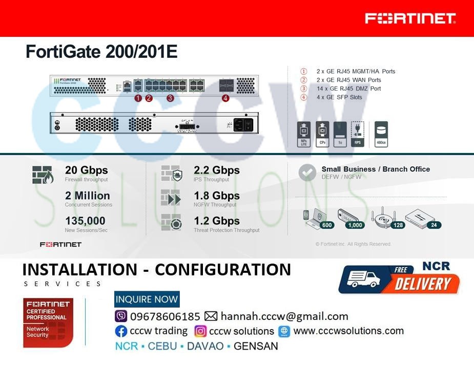 Fortinet FortiGate 200F Enterprise-Grade Protection for Smaller ...