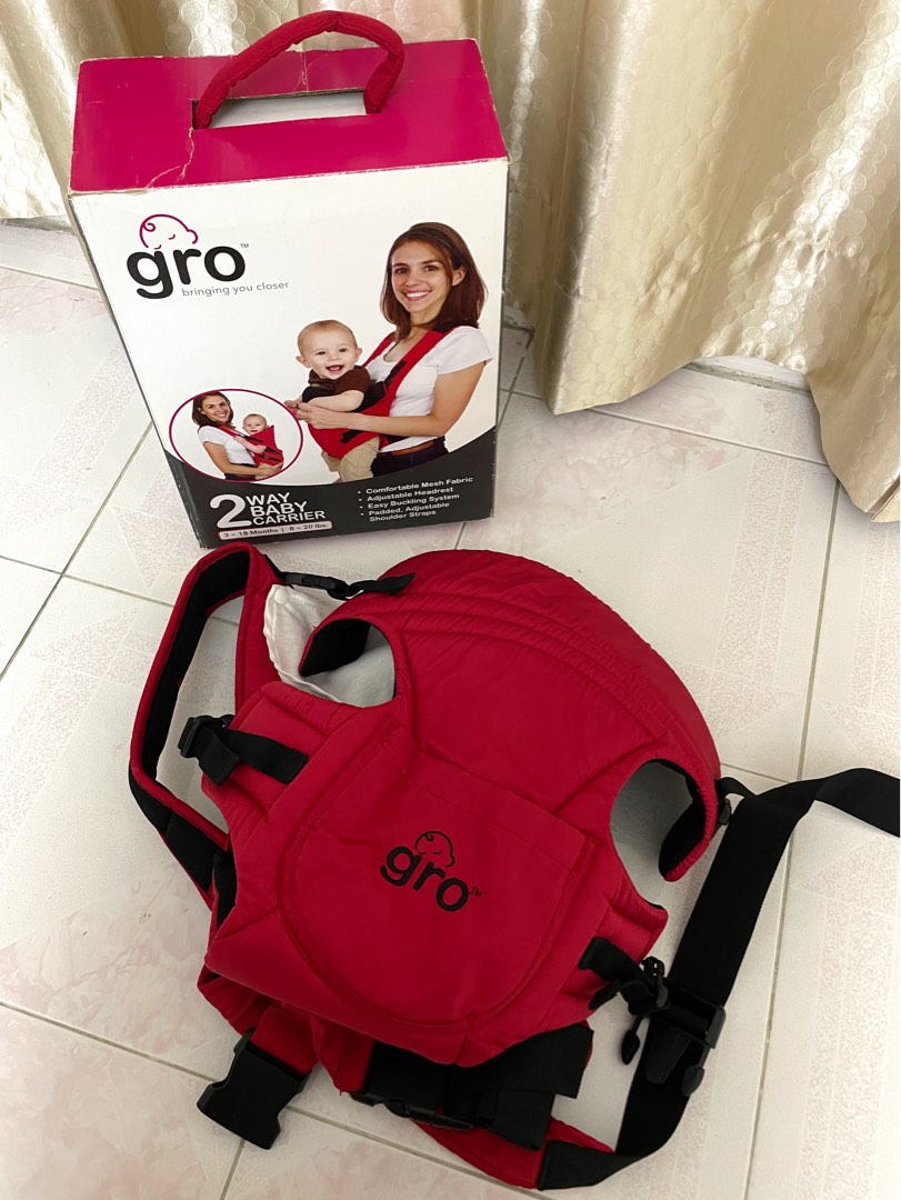 Gro 2 way baby carrier red colour, Babies & Kids, Going Out, Carriers ...