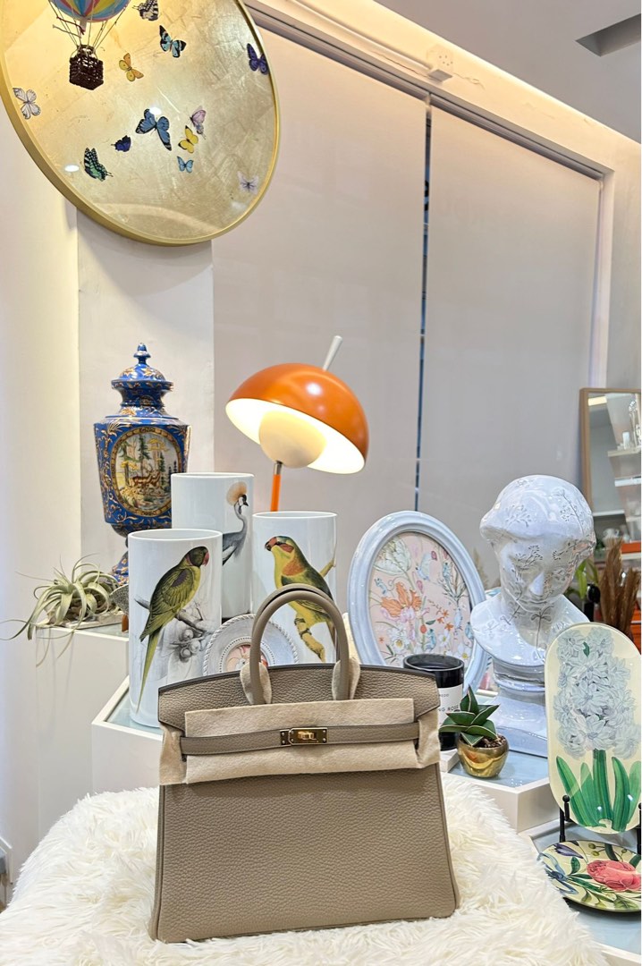 Hermes Birkin 25. 8Q. Beige marfa togo ghw, 名牌, 手袋及銀包 - Carousell