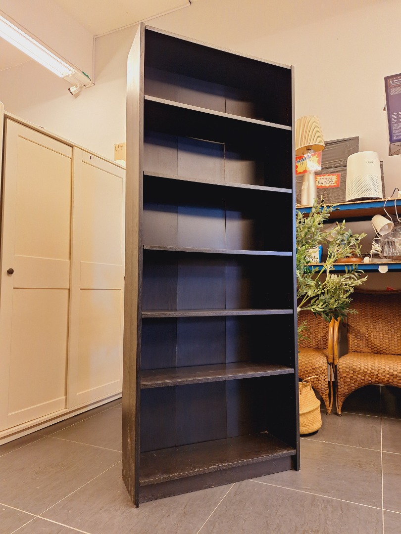 IKEA BILLY Bookcase, black oak effect, 80x28x202 cm | IKEA BILLY, Rak ...