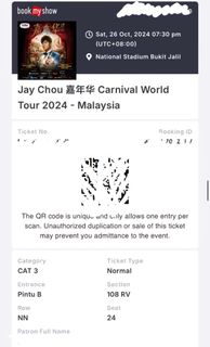 Jay chou OCT concert, Tickets & Vouchers, Event Tickets on Carousell
