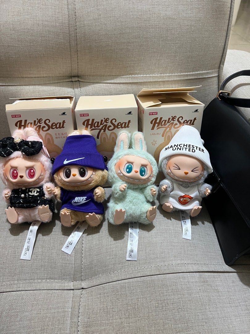 LABUBU V1&V2 , Lazy yoga, cry baby .ORIGINAL POPMART!!, Barang Yang ...