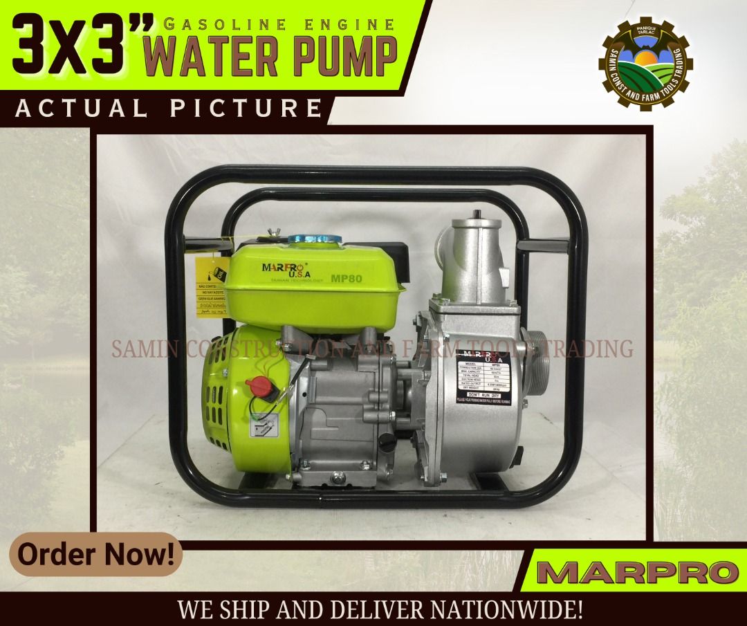 MARPRO USA 3x3 6.5HP Gasoline Water Pump Set (MP80), Commercial ...