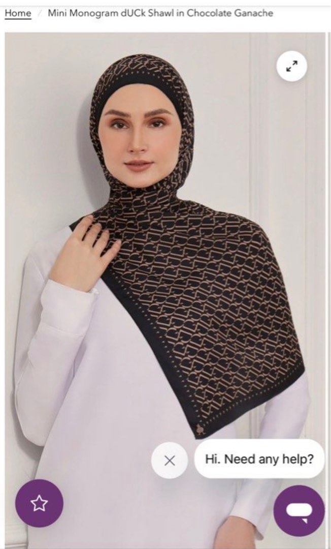 Mini monogram dUCk shawl in chocolate ganache, Women's Fashion ...