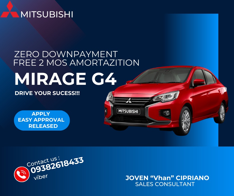 Mitsubishi Mirage G4 GLX CVT Mirage G4 GLX CVT Auto, Cars for Sale, New ...