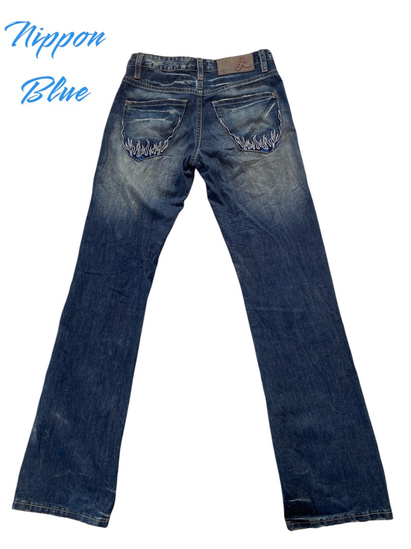 Nippon Blue Flame Pants, Men's Fashion, Bottoms, Jeans on Carousell