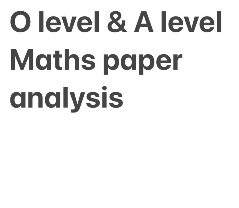 O Level/A level maths paper analysis, Hobbies & Toys, Books & Magazines ...