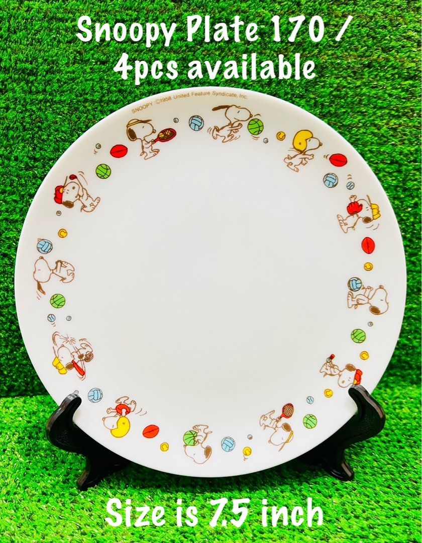 Peanuts Snoopy Ceramic Plate, Furniture & Home Living, Kitchenware ...