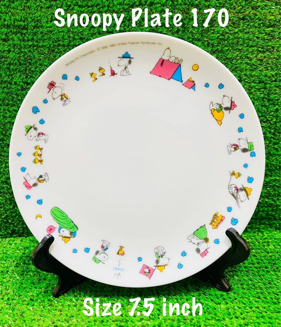 Peanuts Snoopy Ceramic Plate, Furniture & Home Living, Kitchenware ...