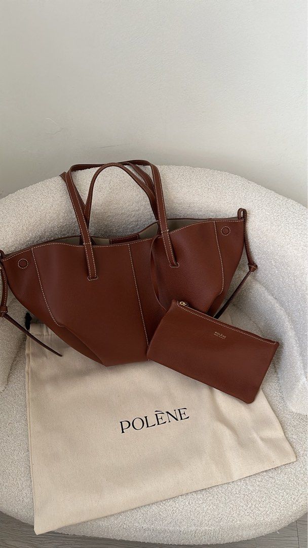 POLENE CYME MINI COGNAC, Luxury, Bags & Wallets on Carousell