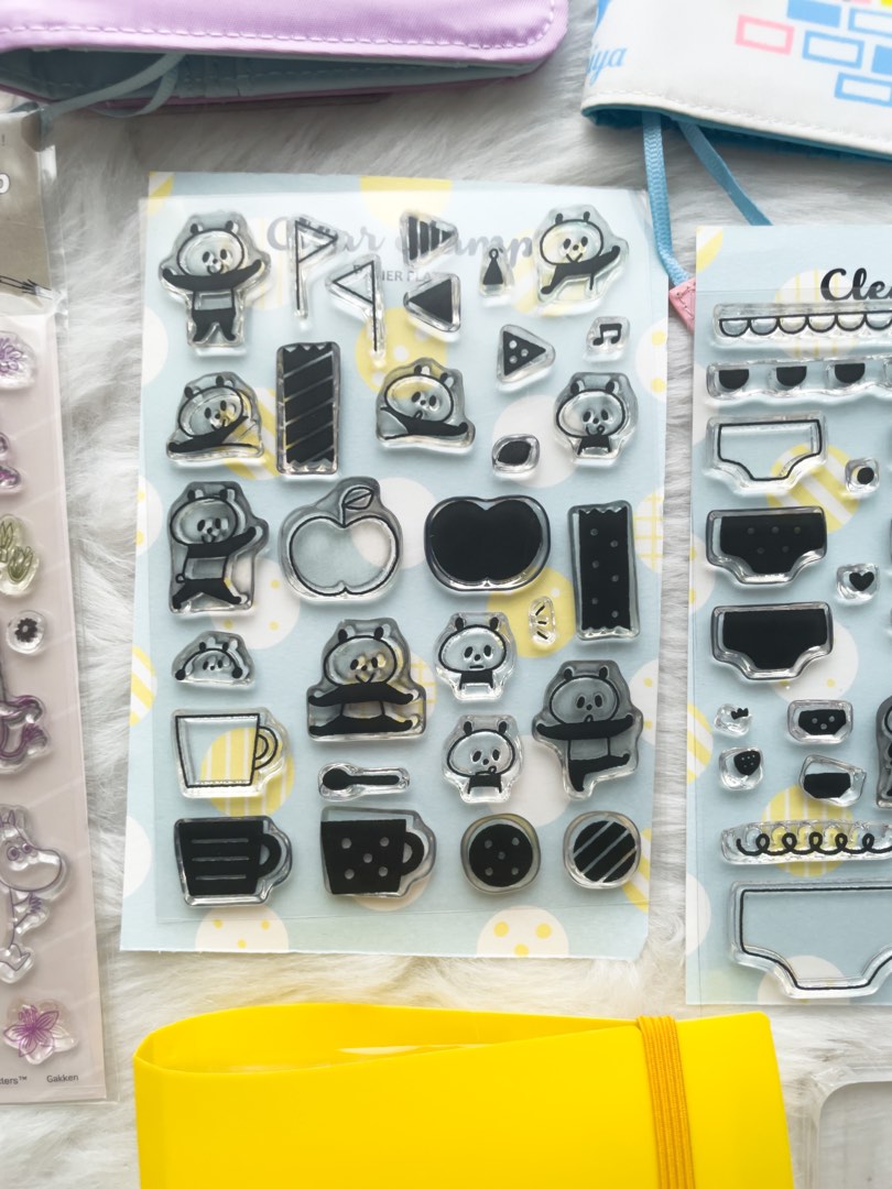 [PRE-LOVED] Mizutama Clear Stamp - Panda, Hobbies & Toys, Stationary ...