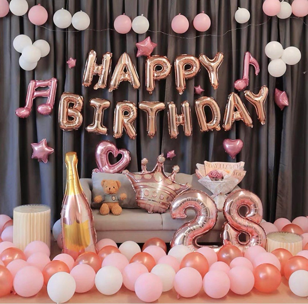 [Everything you see in image!] Happy Birthday Balloon Set! Foil ...