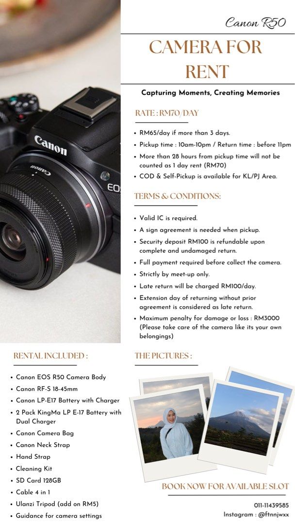 [RENT] Camera Canon R50, Photography, Cameras on Carousell