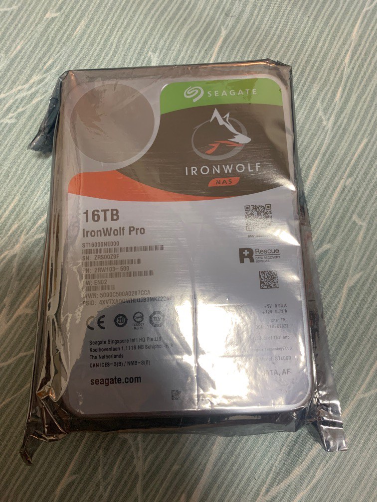 SEAGATE 16TB 14TB 12TB 8Tb IRON WOLF PRO, 電腦＆科技, 電腦周邊及配件, 硬碟及儲存器 ...