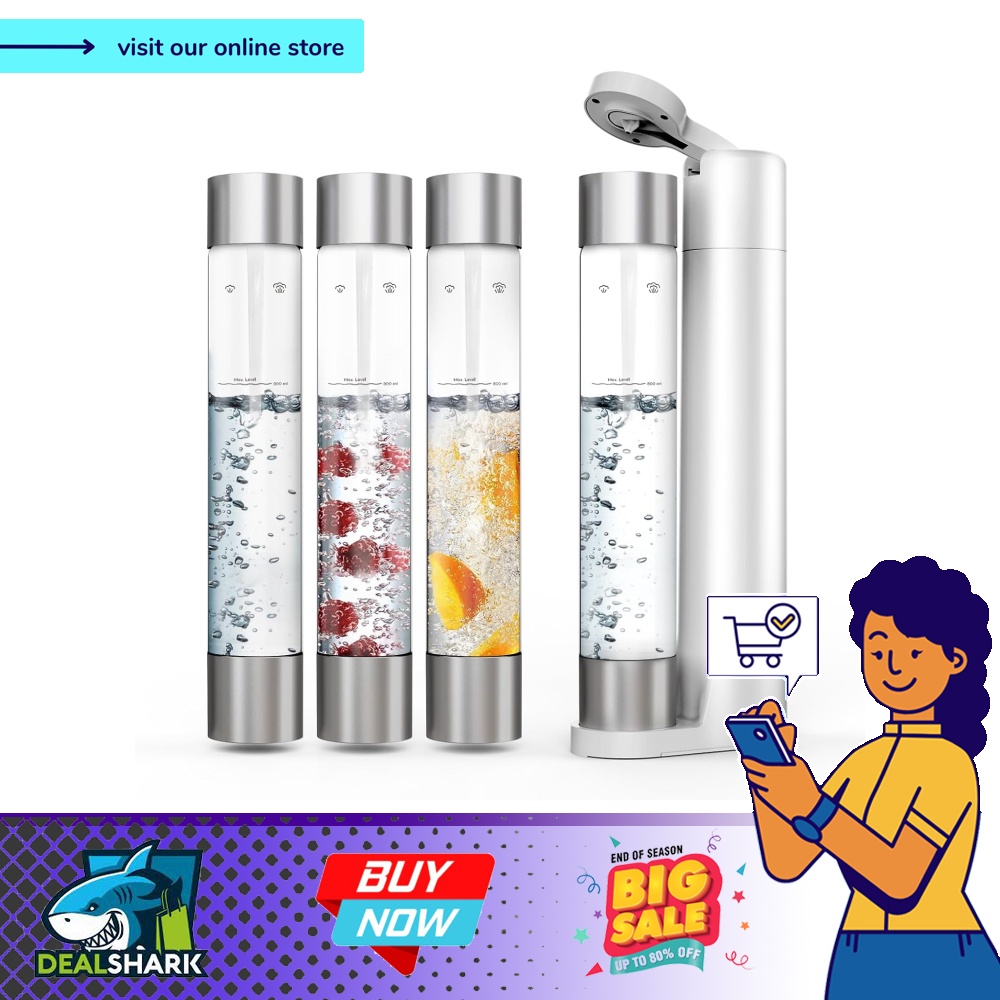 Sparkling Water Maker, Soda Maker Carbonator Machine, 1L BPA Free ...