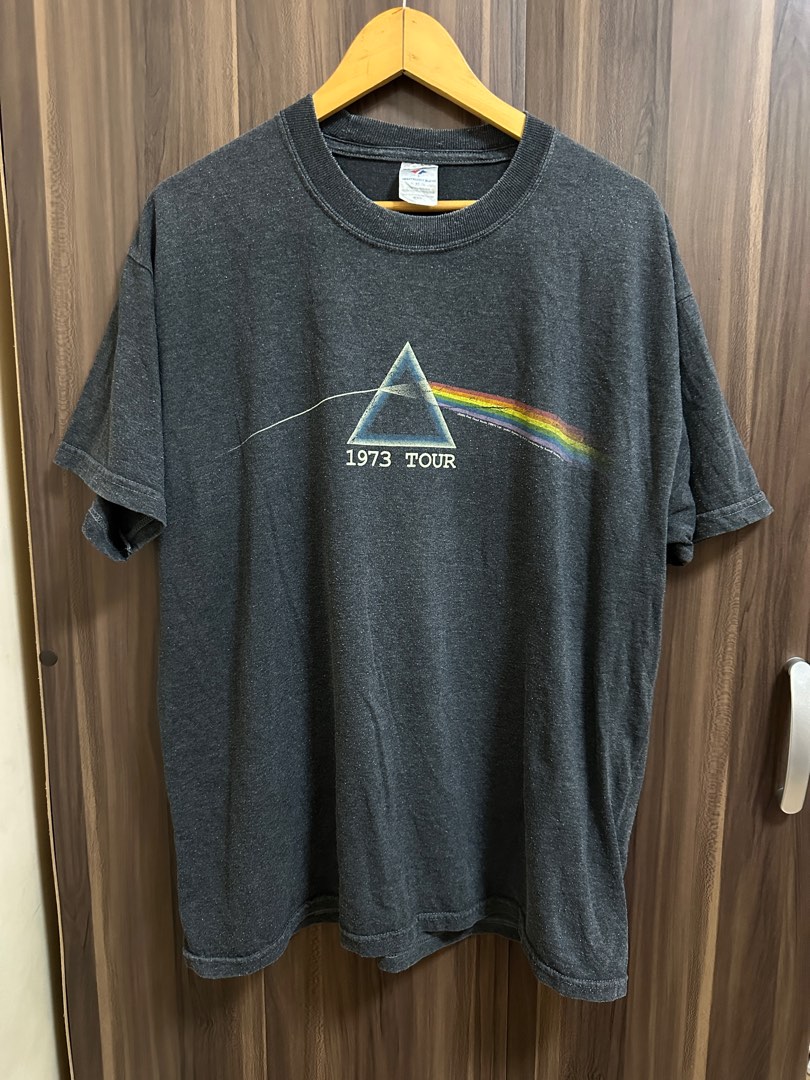 2005 Vintage 1973 Tour Pink Floyd Rainbow Prism Jerzees Heavyweight Tag, Men's Fashion, Tops ...