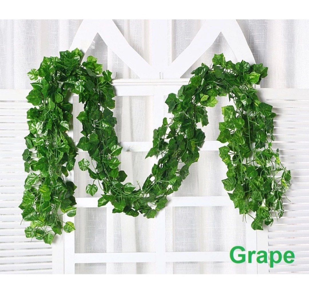 200CM HANGING grape LEAF Artificial Plant Leaves Green Leaf Daun Hiasan ...