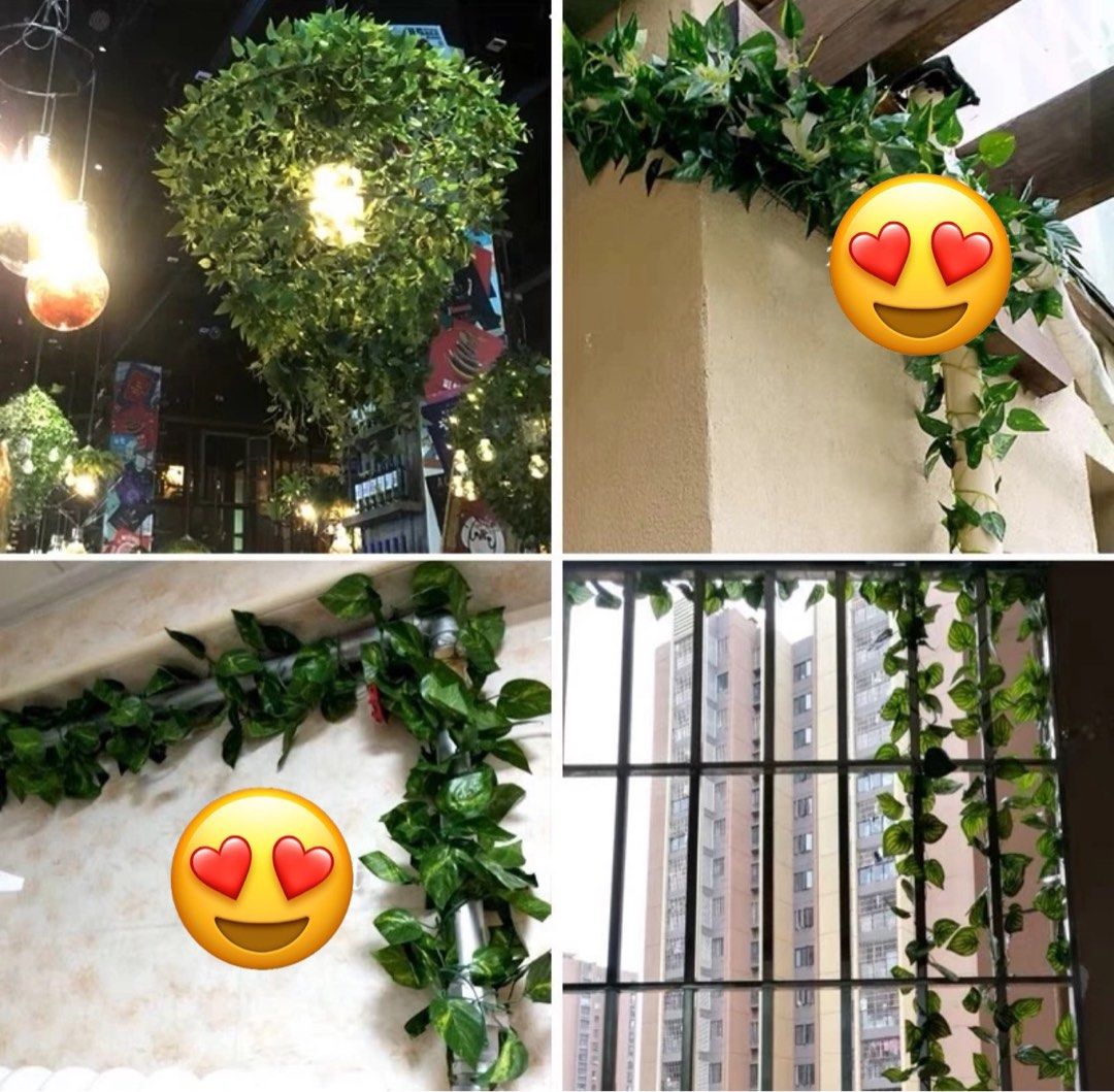 200CM HANGING grape LEAF Artificial Plant Leaves Green Leaf Daun Hiasan ...