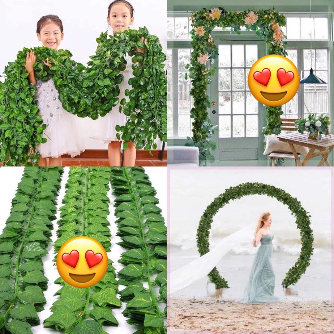 200CM HANGING grape LEAF Artificial Plant Leaves Green Leaf Daun Hiasan ...