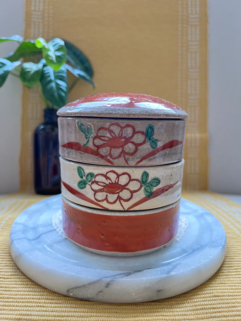 3-Tier glazed ceramic tiffin ., Hobbies & Toys, Collectibles ...