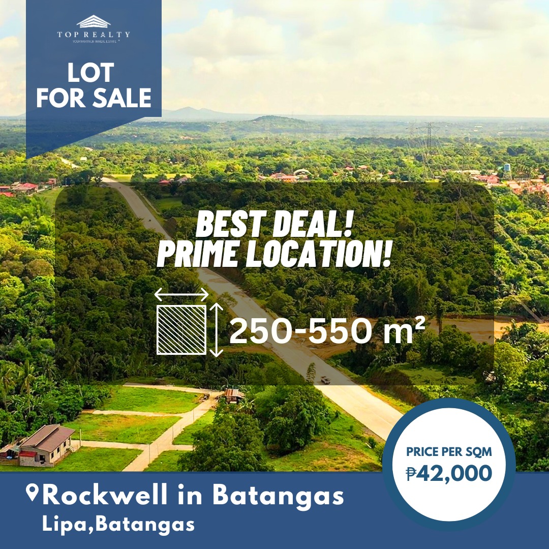 42K/SQM Prime Lots for Sale in Lipa, Batangas by Rockwell Land with ...