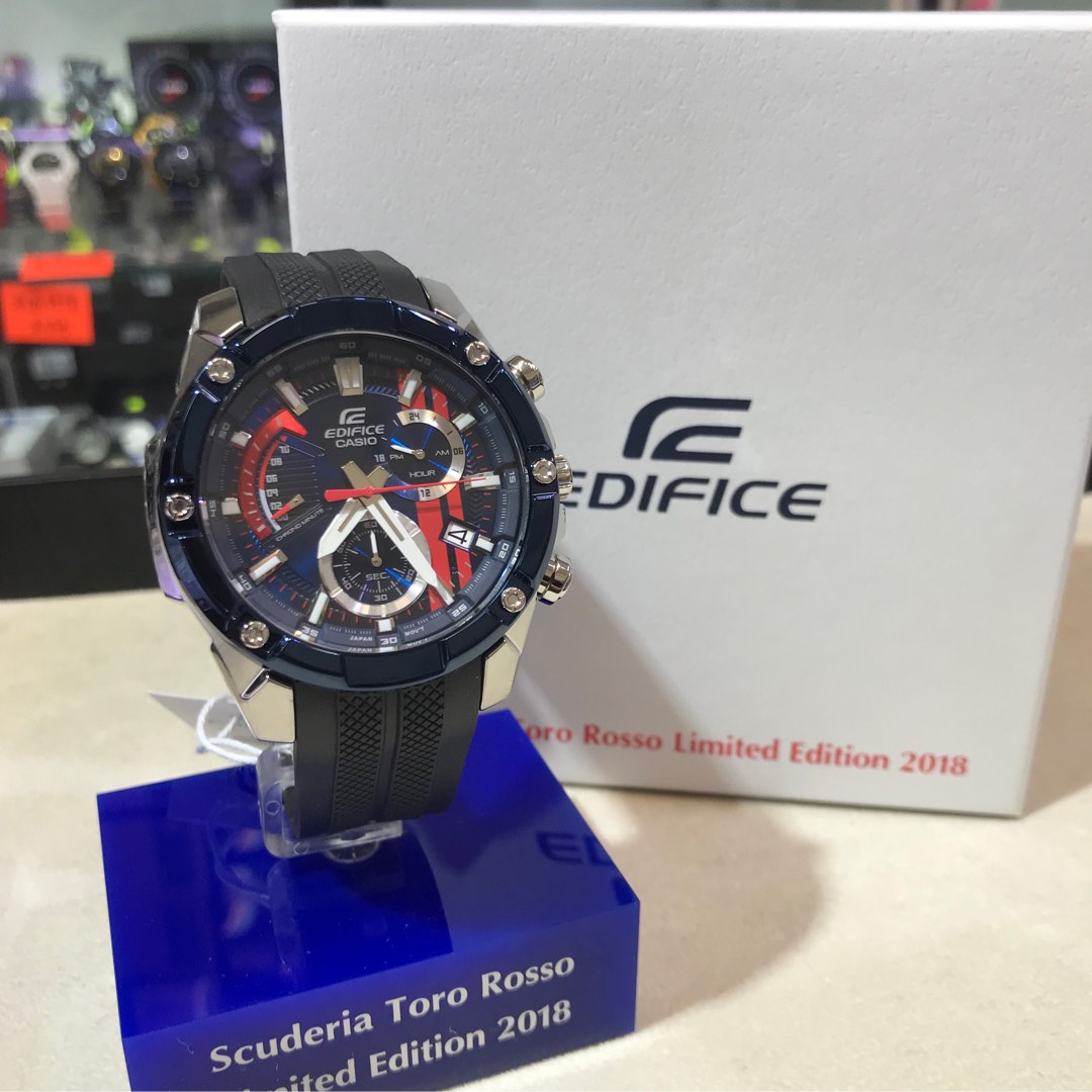 旺角門市 CASIO EDIFICE SCUDERIA TORO ROSSO 賽車隊聯名錶聯名錶(EFR-559TRP-2A), 男裝, 手錶 ...