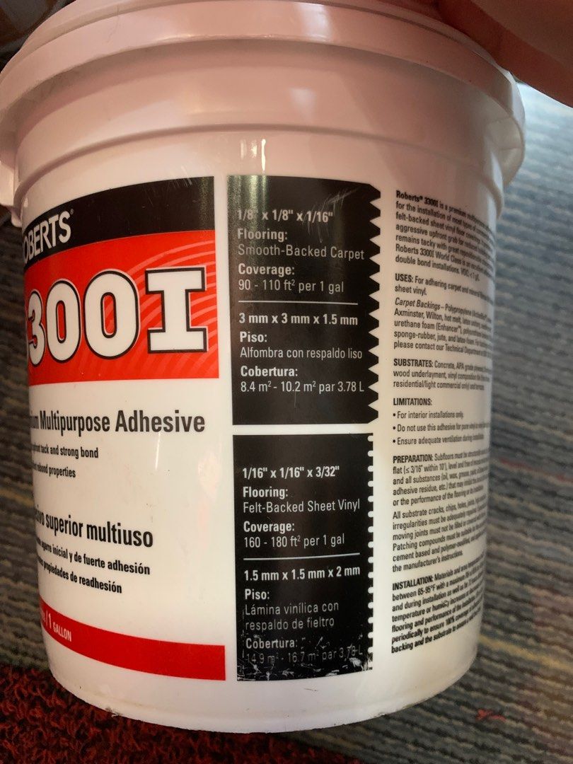 地板膠水 Roberts 3300I 美國 膠水 膠地板 地毯 膠地板漿糊 地板 多用途黏合劑 1 加侖 Floor Glue USA ...