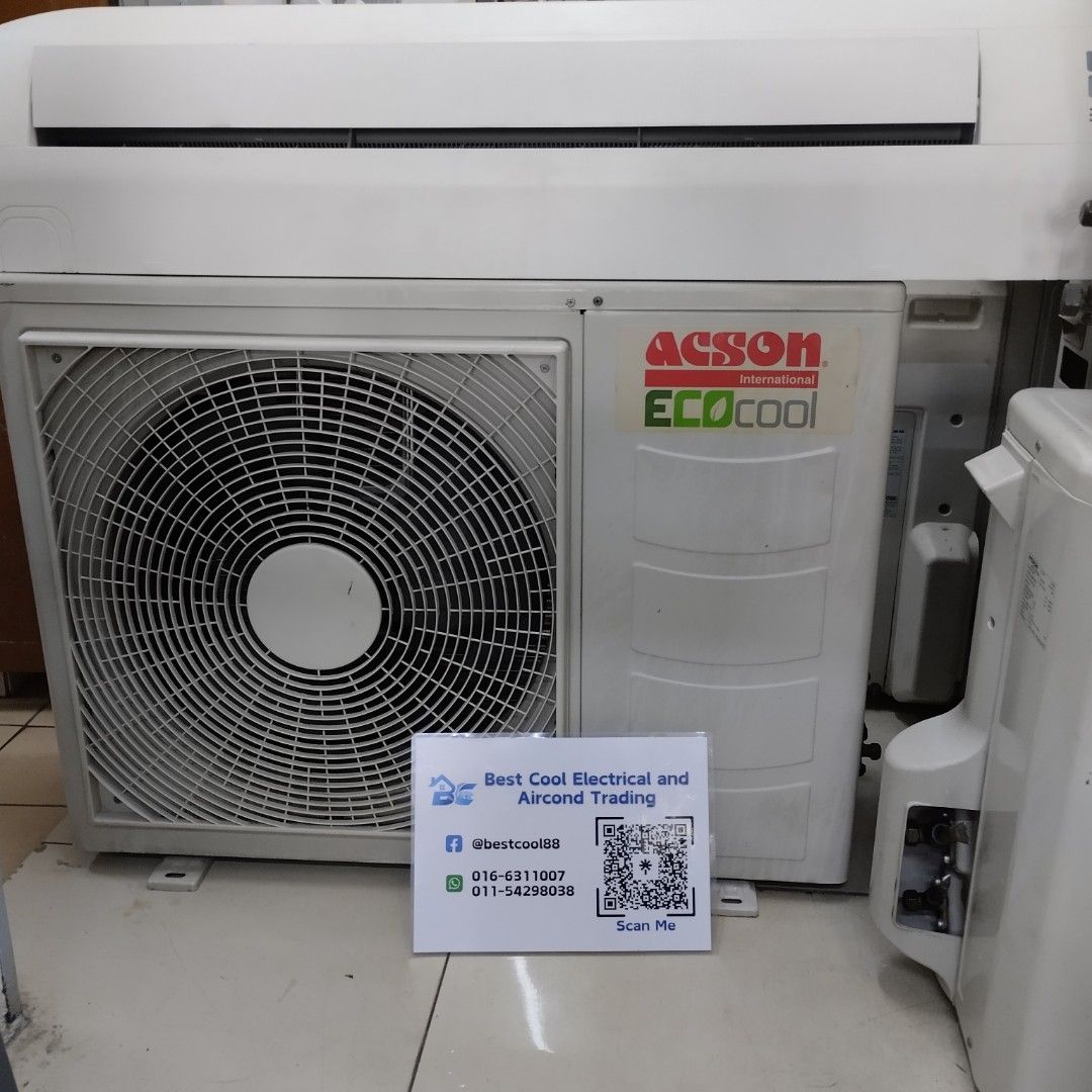 Acson EcoCool 2Hp Used Aircond Likenew R410A, TV & Home Appliances, Air ...