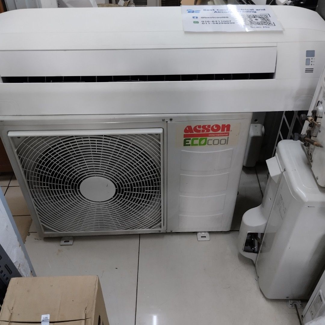 Acson EcoCool 2Hp Used Aircond Likenew R410A, TV & Home Appliances, Air ...
